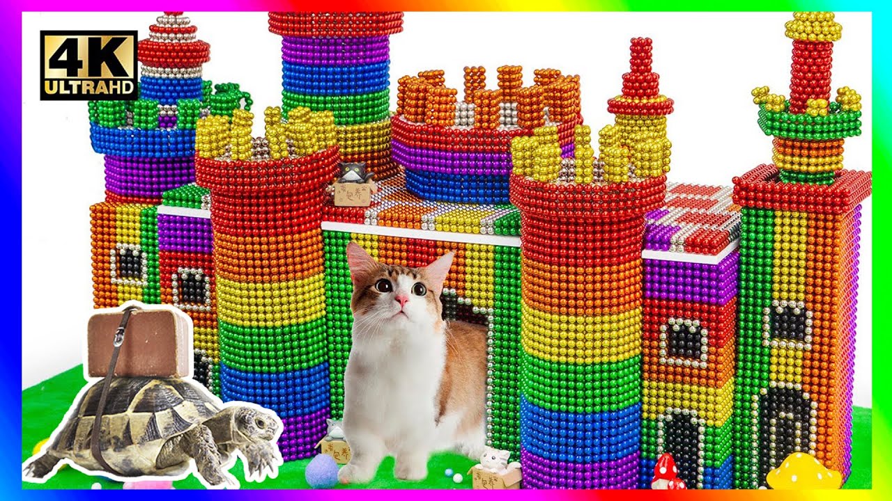 DIY - How To Build Mini Cat Castle From Magnetic Balls (Satisfying ASMR ...