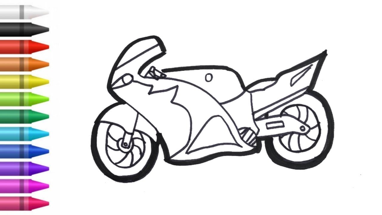 Menggambar dan mewarnai Motor Ninja - YouTube