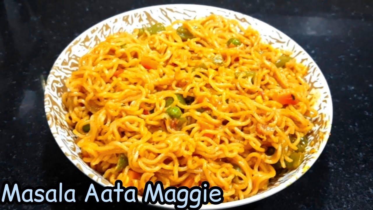 Masala Aata Maggie Recipe | Healthy and Tasty Vegetable Aata Maggie ...