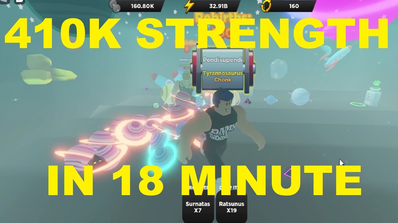 410K STRENGTH in 18 MINUTE for 161 Rebirth on Roblox Strongman ...