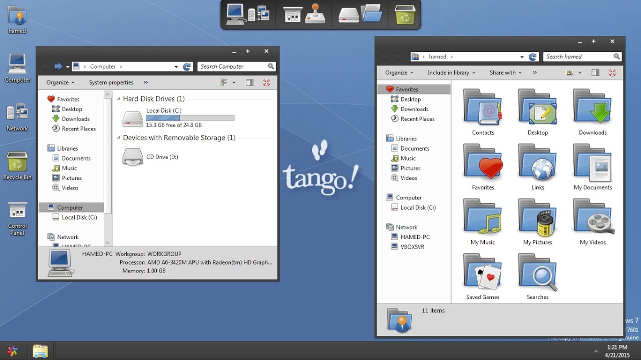 Tango theme skinpack for Windows 7/8/8.1/10 - YouTube