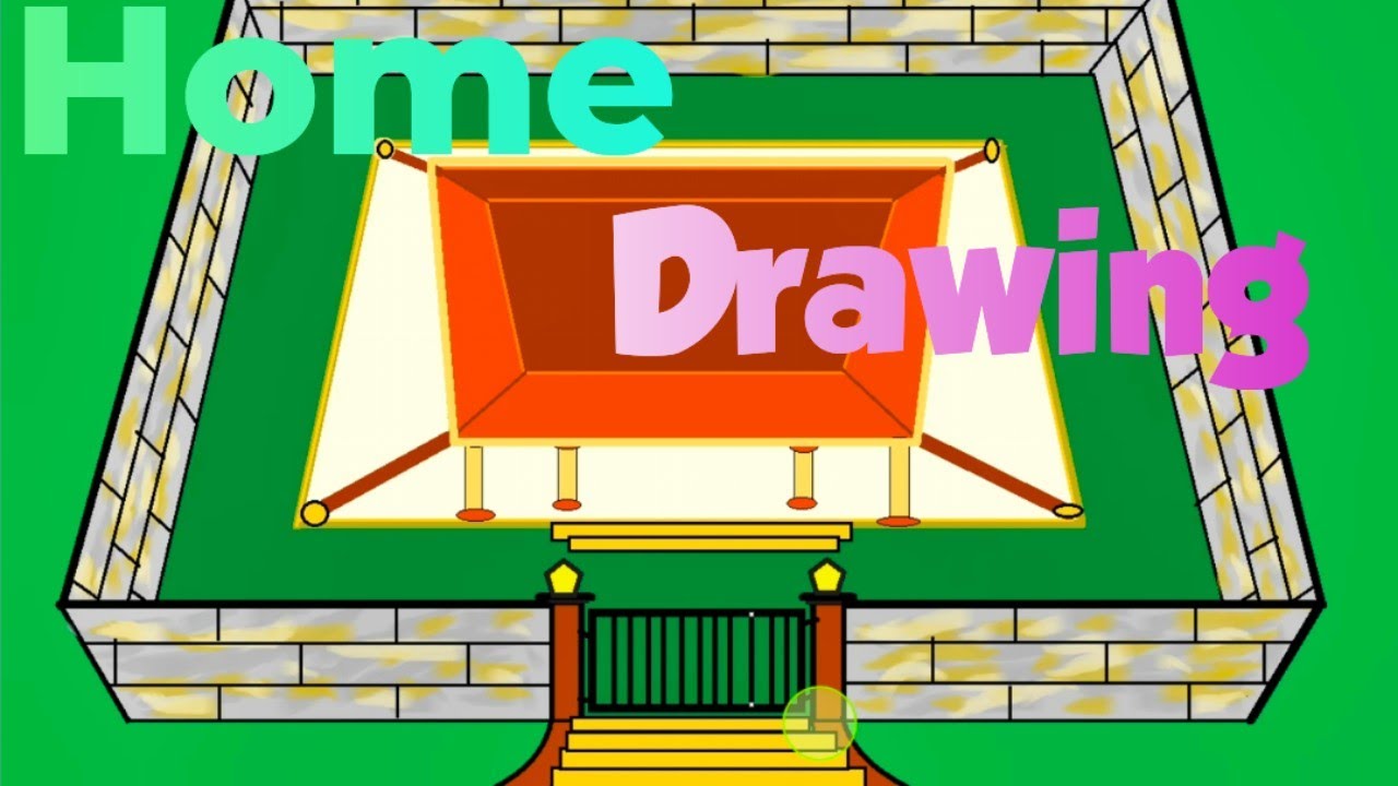Beautifull Home Drawing in Ms Paint | How to Dra a Home | Drawing on ...