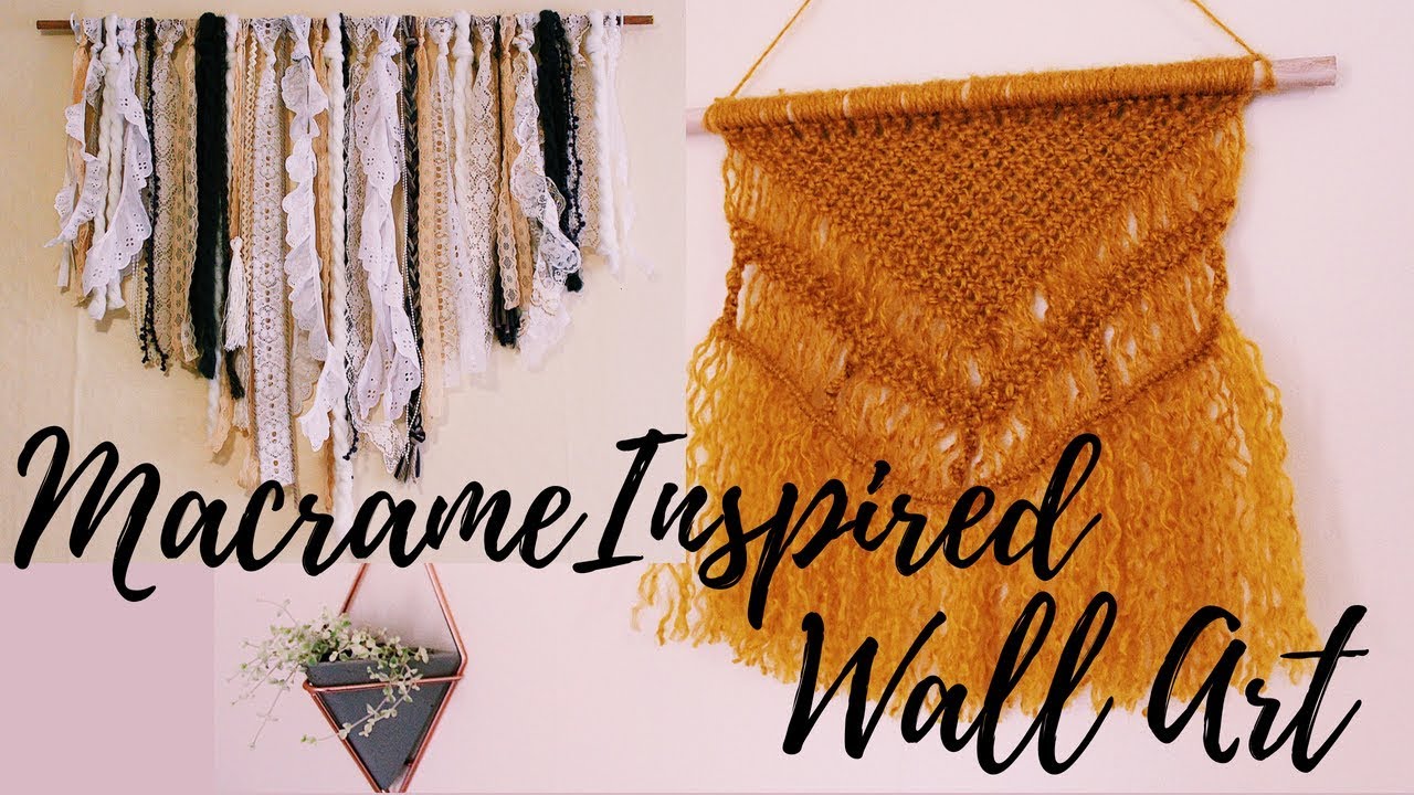 DIY | MACRAME Inspired Hanging Wall Art - YouTube