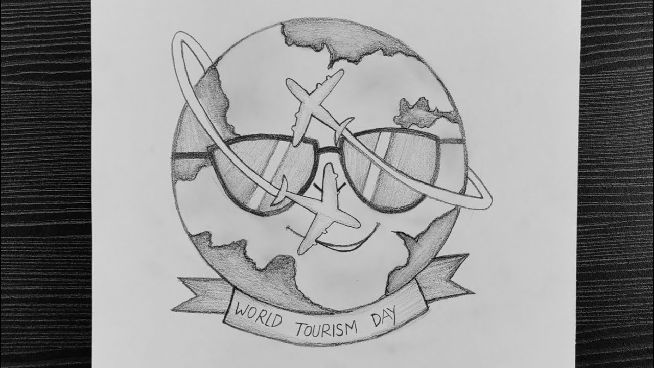 World Tourism Day Drawing // How To Draw World Tourism Day Drawing ...