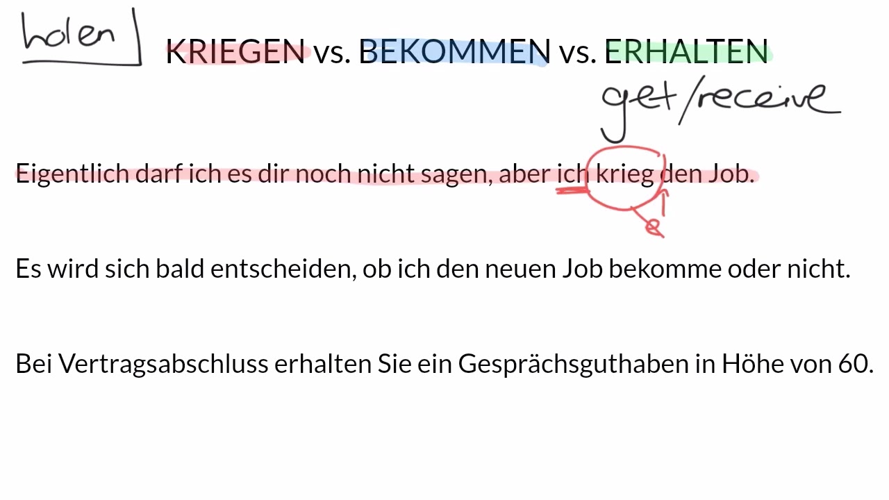 What's the difference between 'kriegen', 'bekommen' and 'erhalten'? | 2 ...