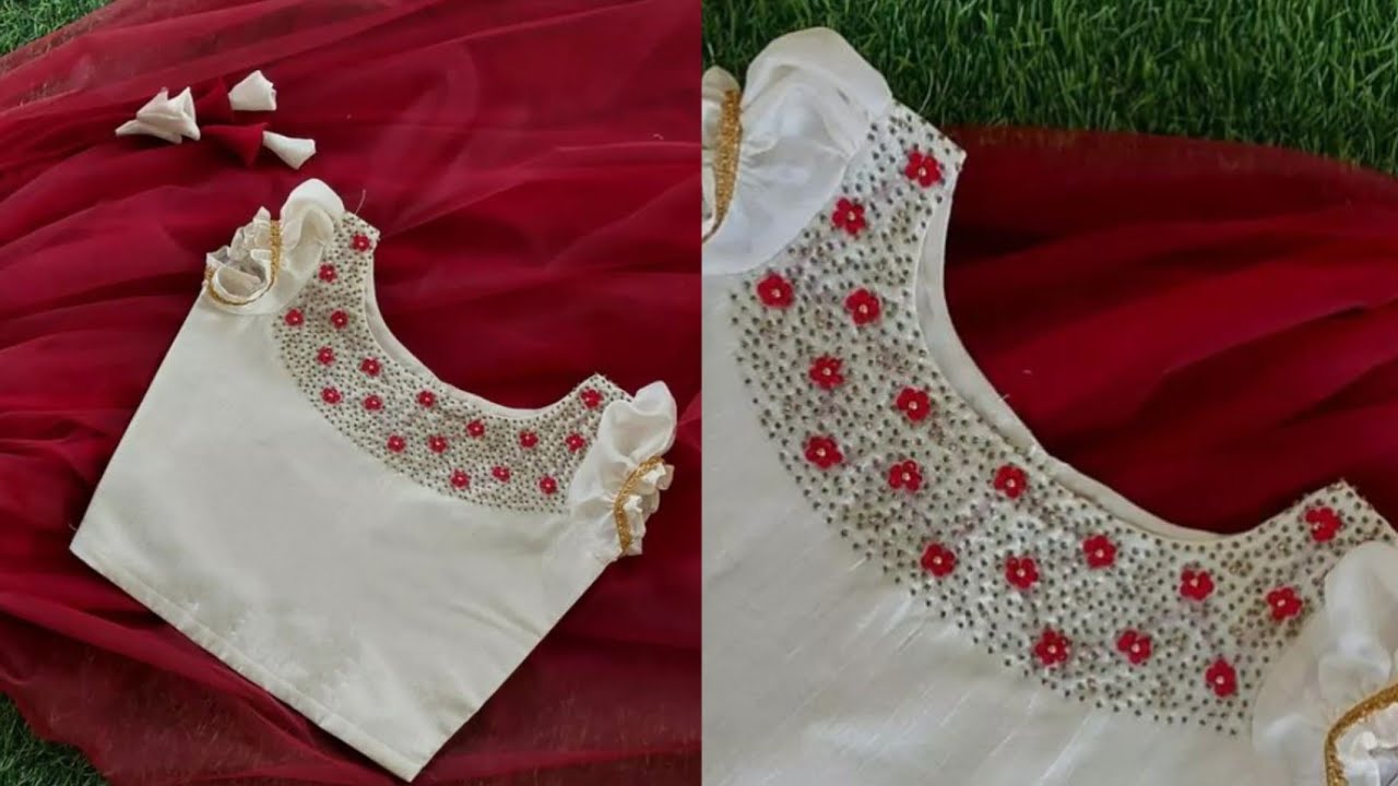 French knot neck design || neck design for skirt top|| kurthi - YouTube