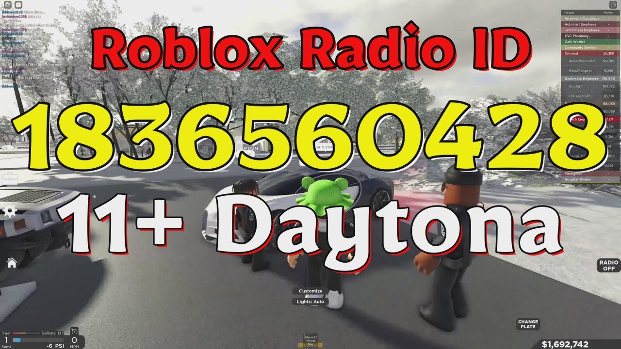 Daytona Roblox Radio Codes/IDs - YouTube