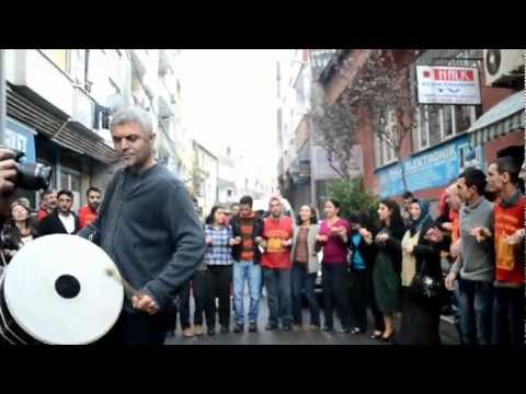 GRUP YORUM EV HAPSİ  BEŞİNCİ HAFTA EYLEMİ 2 ARALIK 2012 idil Kültür Merkezi Önü okmeydanı