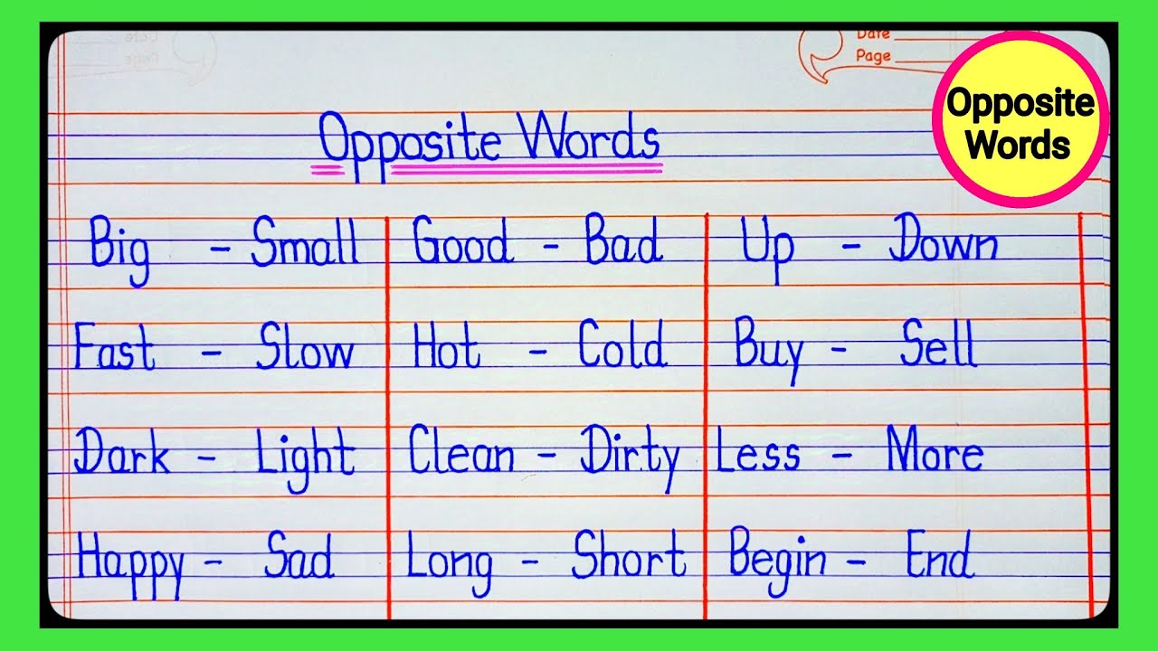 Opposite Words/Opposite Words In English/Opposite Words l Opposite ...