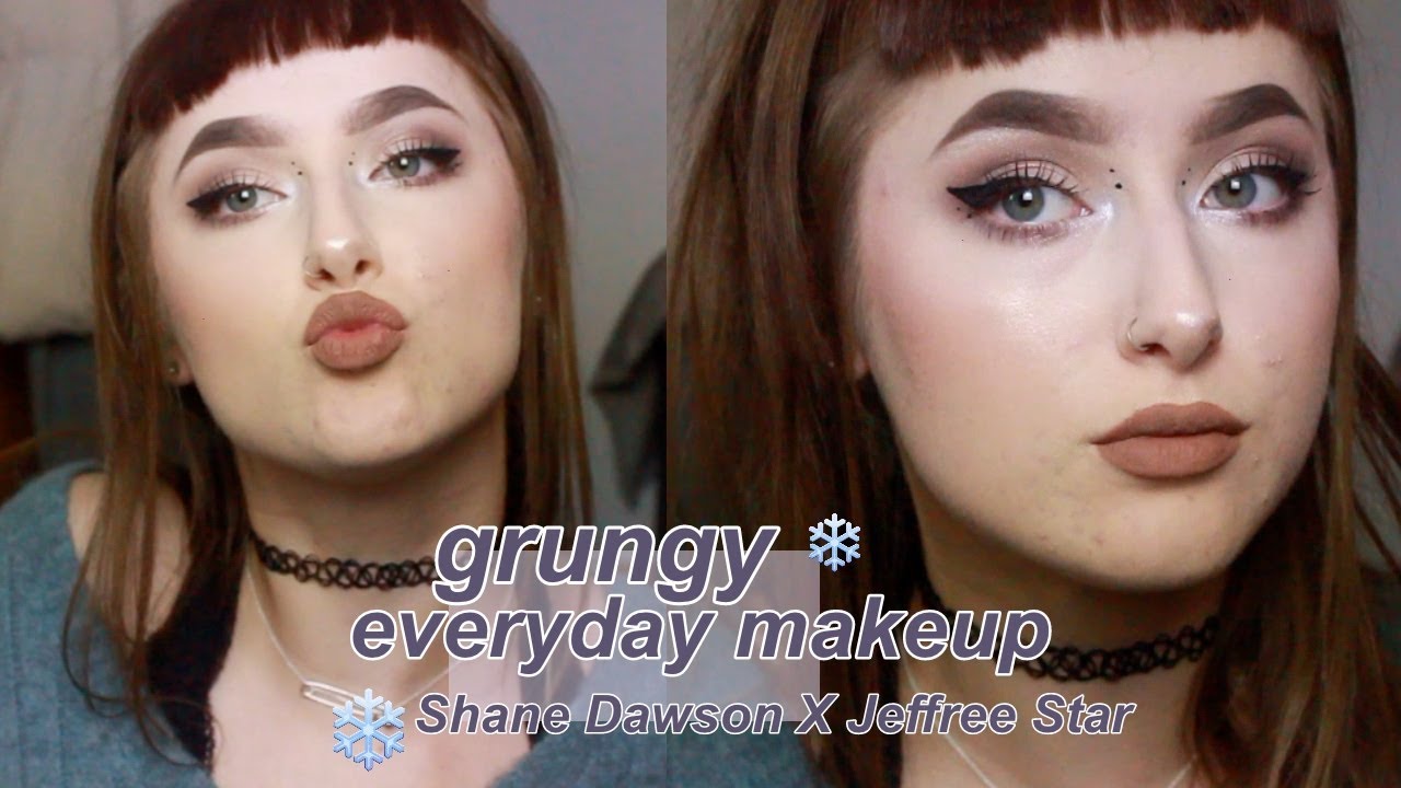 Grungy Everyday Makeup [+ trying a fake fringe] - YouTube