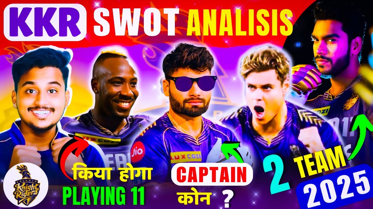 KKR STRONGEST Playing 11 2025 | SWOT Analysis | KKR Squad 2025 | KKR ...