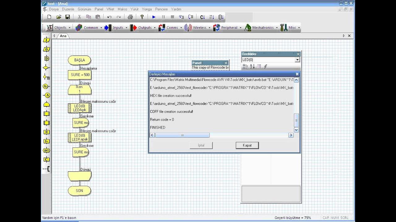 Flowcode ile Arduino Mega 2560 Atmel Mikrodenetleyici bootloader - YouTube