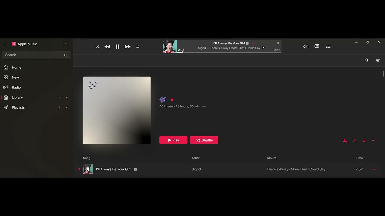 Apple music on windows bug - YouTube