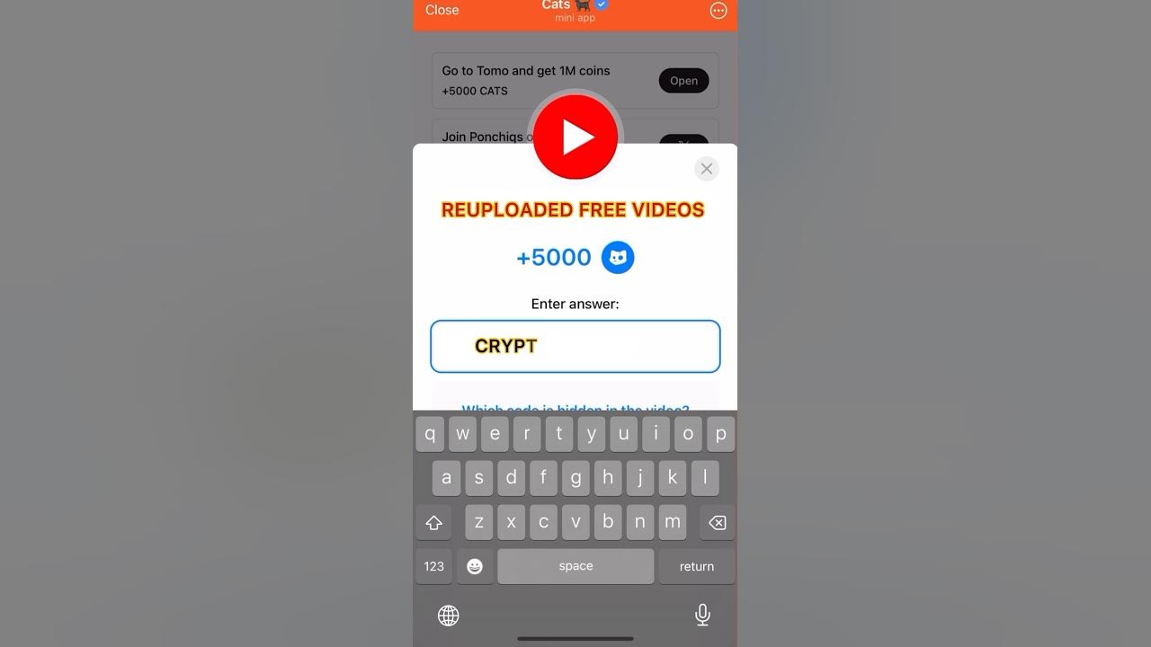 Legally Reupload Videos Cats new code | Catcoin today youtube video code #catscode - YouTube