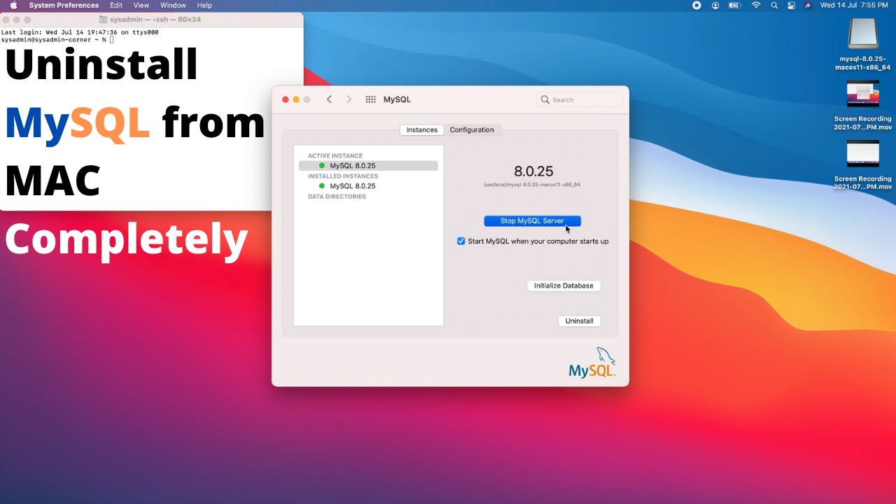 How To Uninstall Mysql From Mac Completely Bigsur Catalina Mojave High Sierra Youtube
