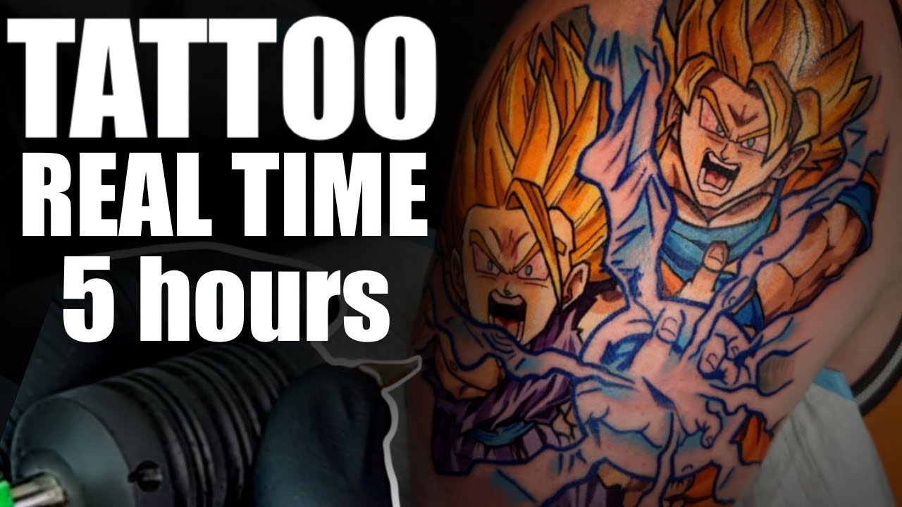 REAL TIME TATTOO | Dragon Ball Z Tattoo | Retro Synthwave Background ...