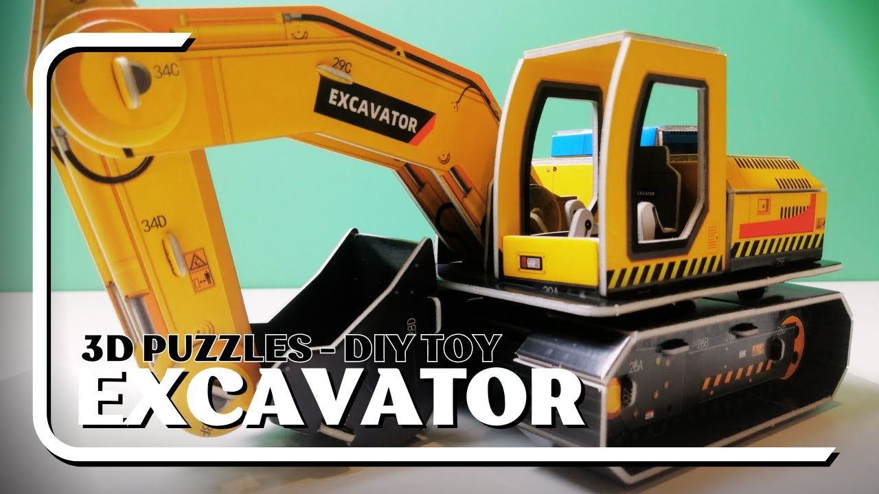I'm an Excavator | 3D Puzzle | LX 1004 | DIY TOY | How to make 3D ...