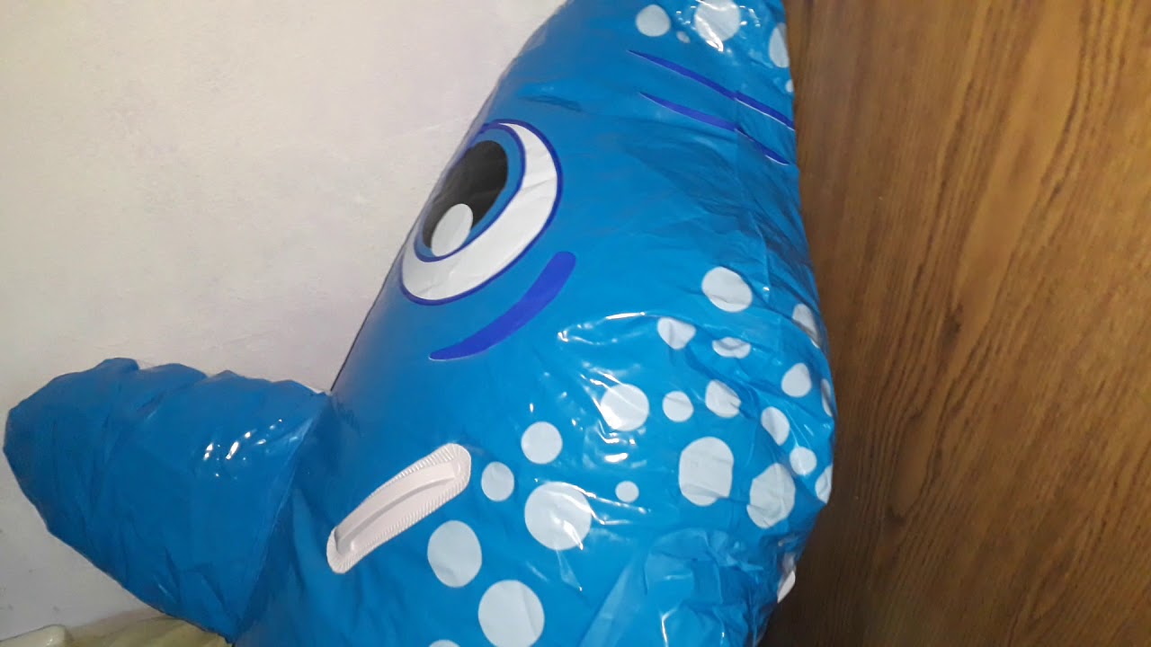 Blue dolphin deflating - YouTube
