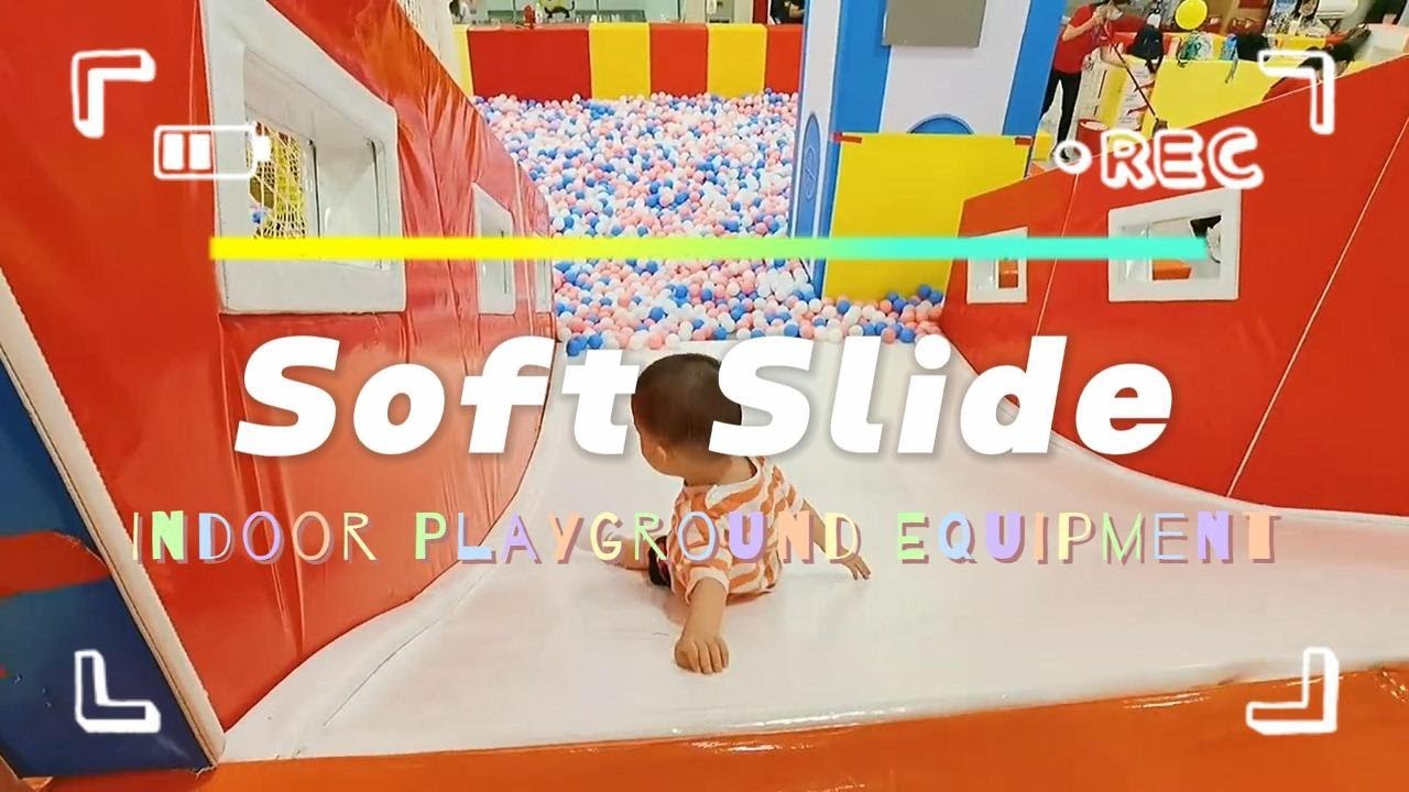 indoor playground attraction - soft slide - YouTube