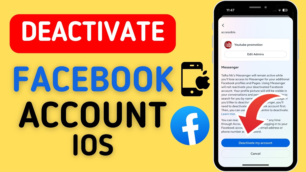 How To Deactivate Facebook Account 2024 Ios - YouTube
