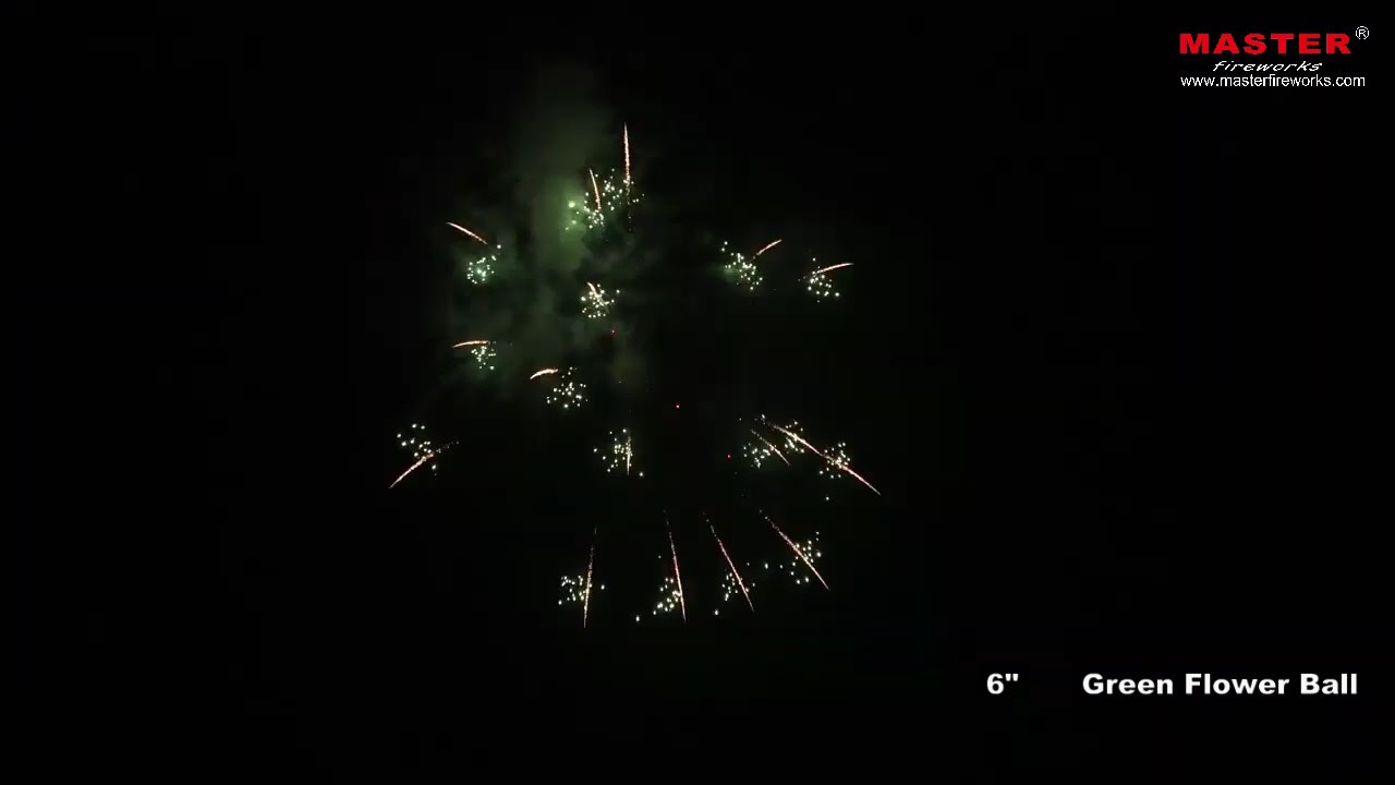 6 Inch Green Flower Ball Professional Display Shell Fireworks For ...