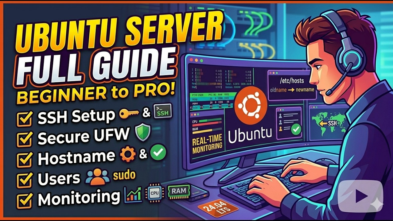 Ubuntu Server Full Setup Guide for Beginners | SSH, Firewall, Hostname ...