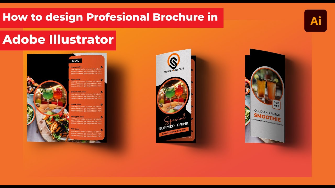 How to design a Profesional Brochure in Adobe Illustrator - YouTube