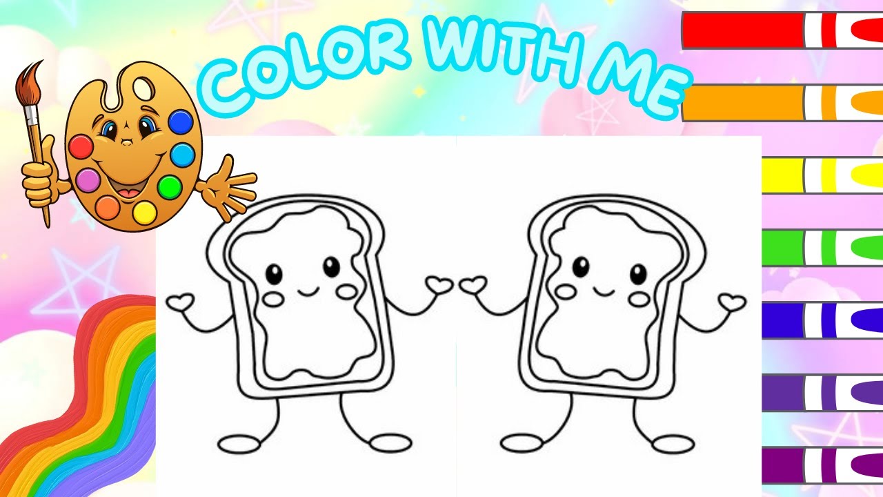 Peanut Butter and Jelly Time ǀ Coloring Peanut Butter and Jelly ǀ ...