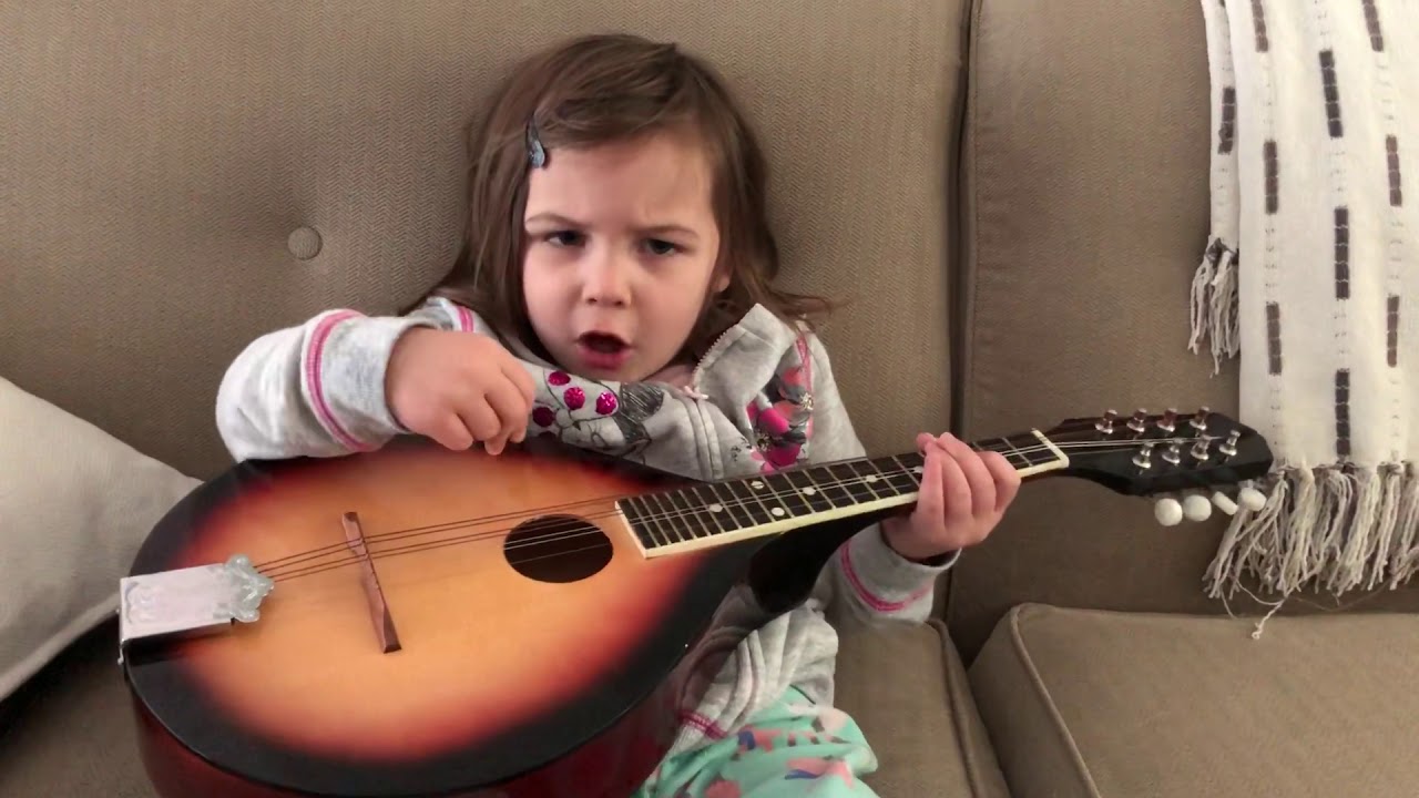 Lyra plays Paw Patrol theme on mandolin - YouTube