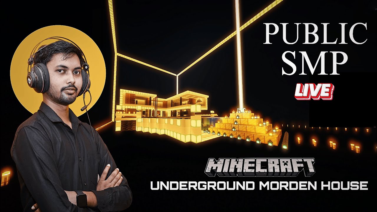We Build Underground Modern House in Public SMP | MINECRAFT LIVE | # ...