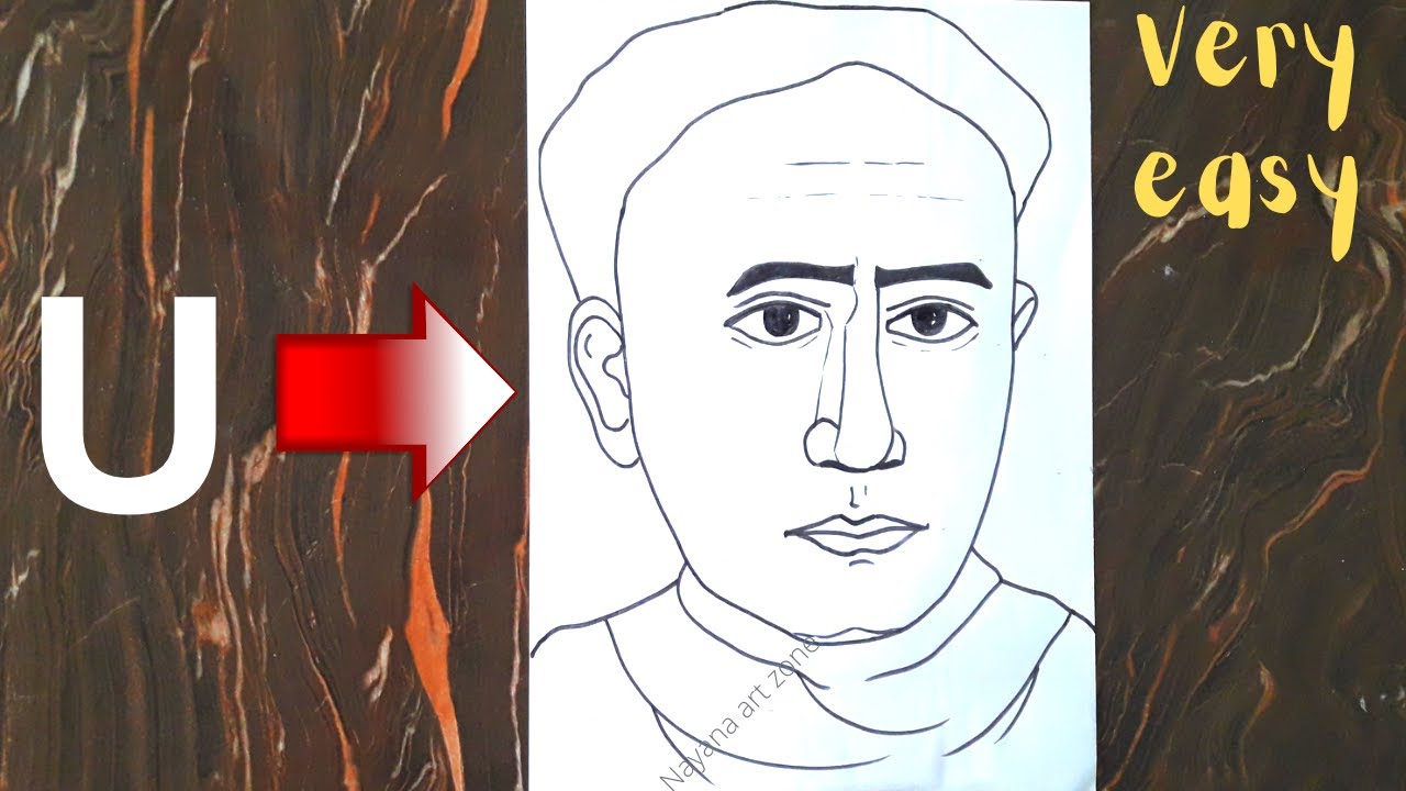 Vidyasagar Drawing easily,Ishwar Chandra Vidyasagar painting by pencil ...