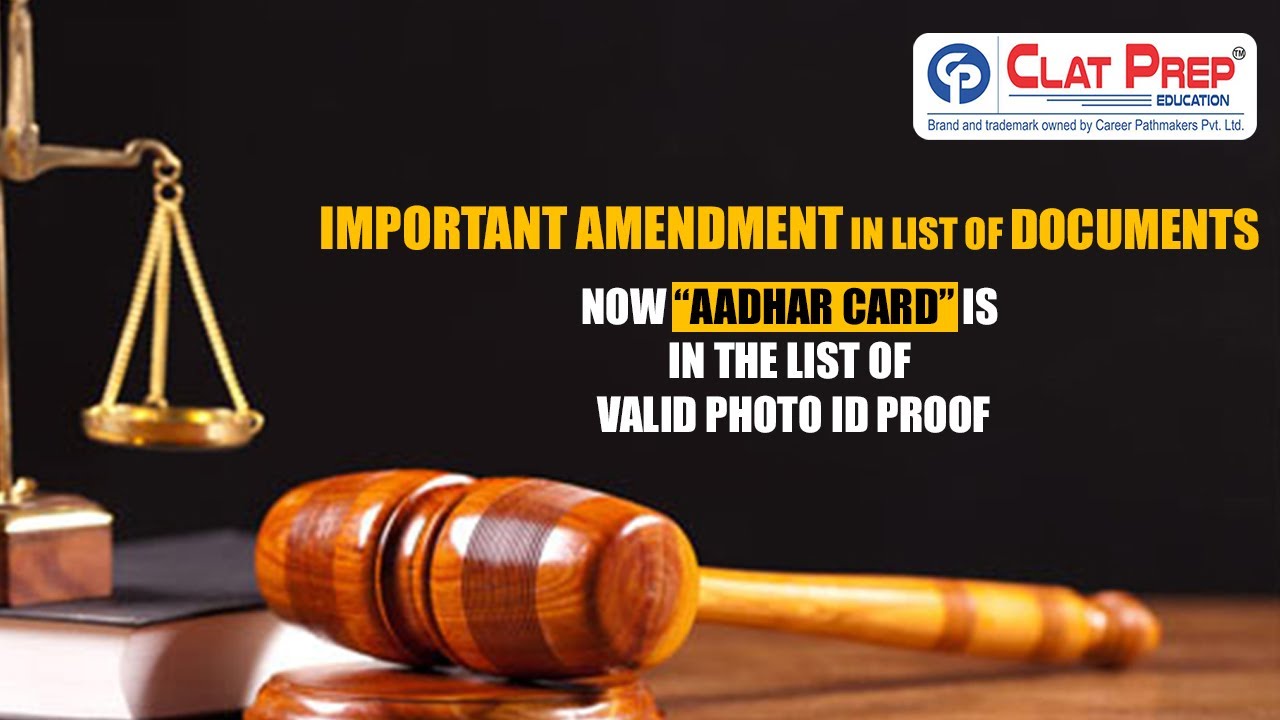 Important amendment in list of documents now “aadhar card” is in the ...