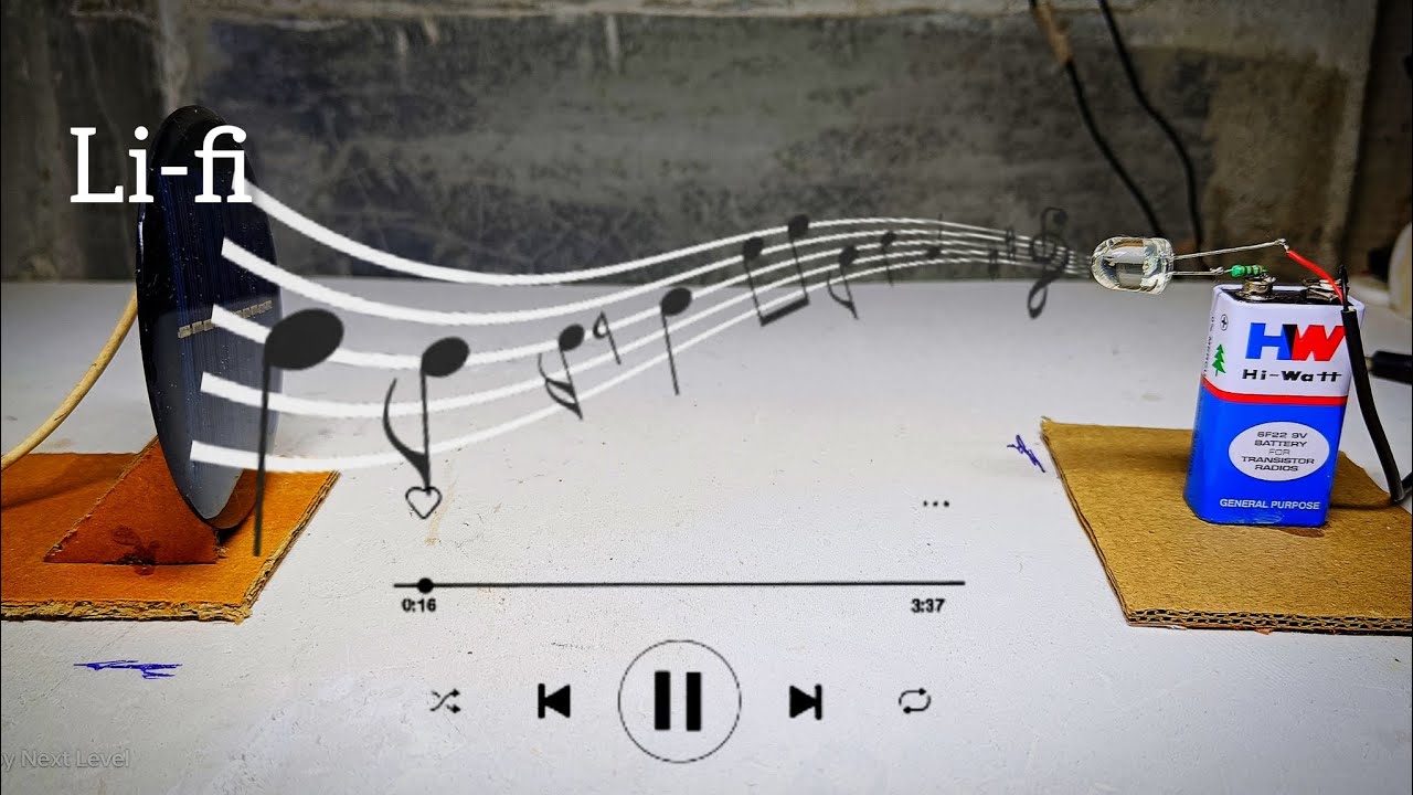 how to make a li-fi (Light-Fidelity) project | sound transfer on light ...