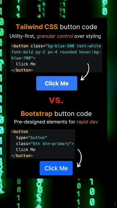 Tailwindcss Vs Bootstrap Button Code Shorts Tailwindcss Bootstrap Coding Fullstackdev Code
