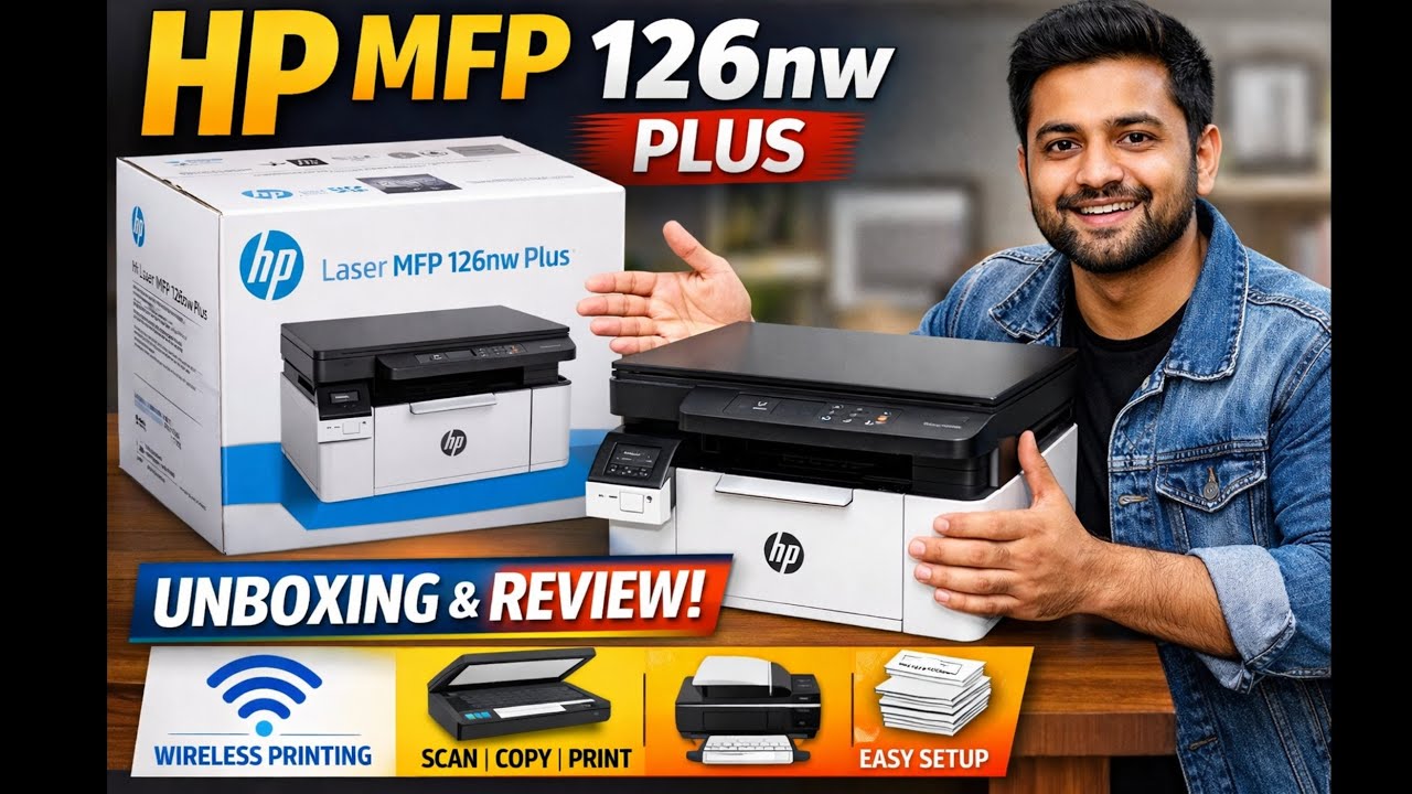 Unboxing & Review of HP MFP 126nw Plus Printer | Setup, Features ...
