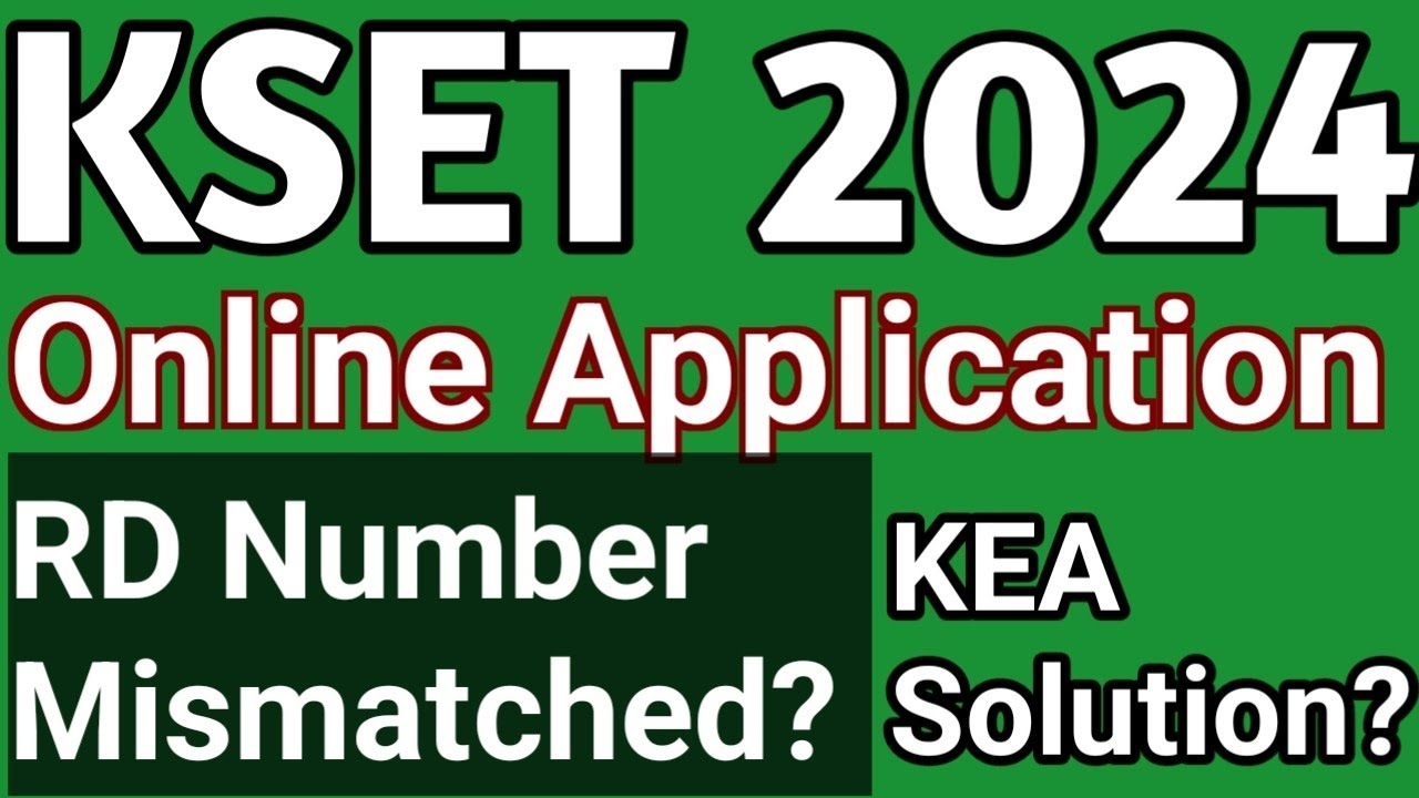 KSET 2024 ONLINE APPLICATION I CASTE CERTIFICATE RD NUMBER MISMATCHED ...