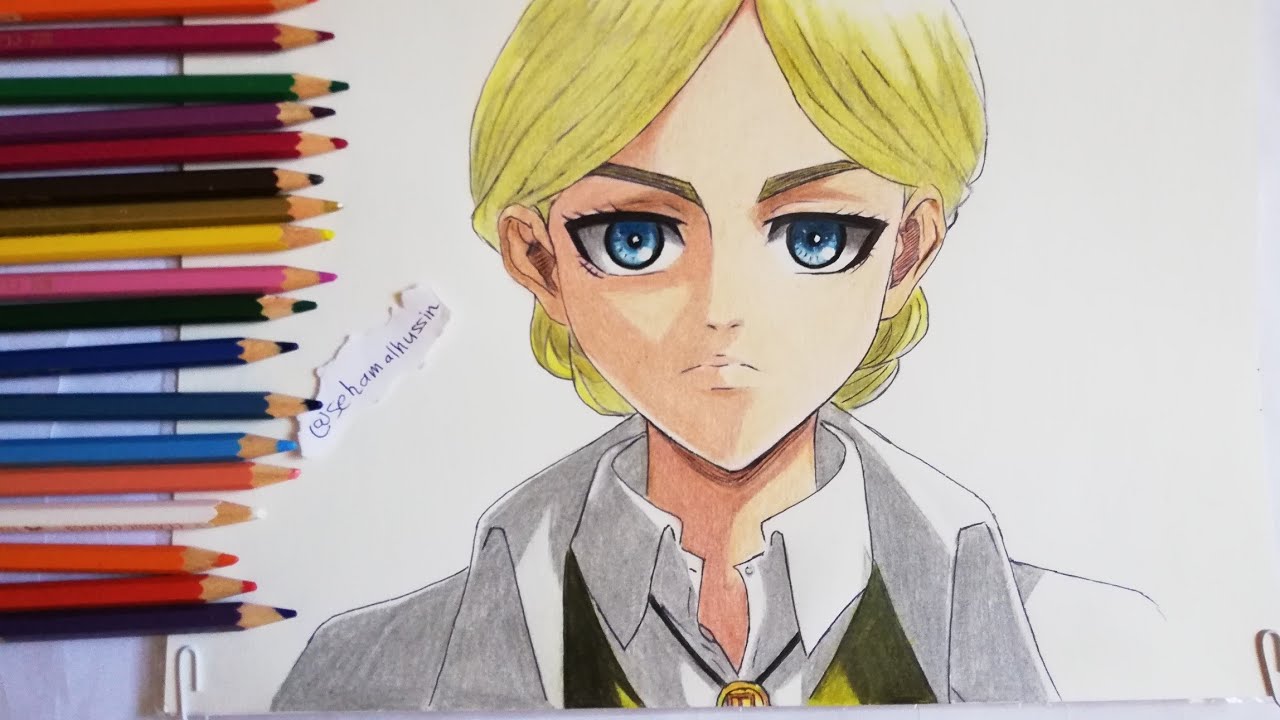Drawing historia reiss - Attack on titan - YouTube