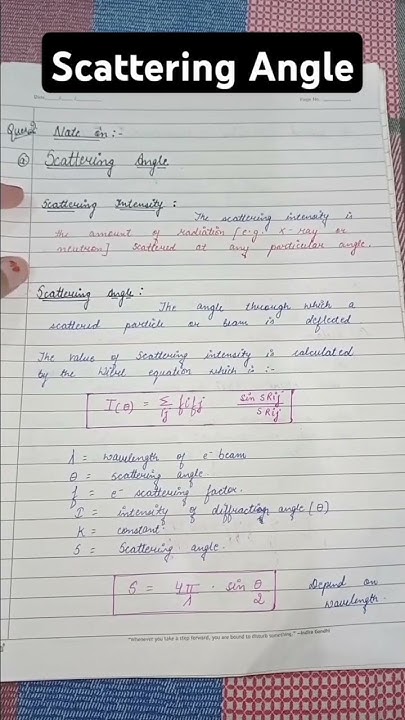 Scattering Angle,Scattering intensity - Electron Diffraction#msc# ...