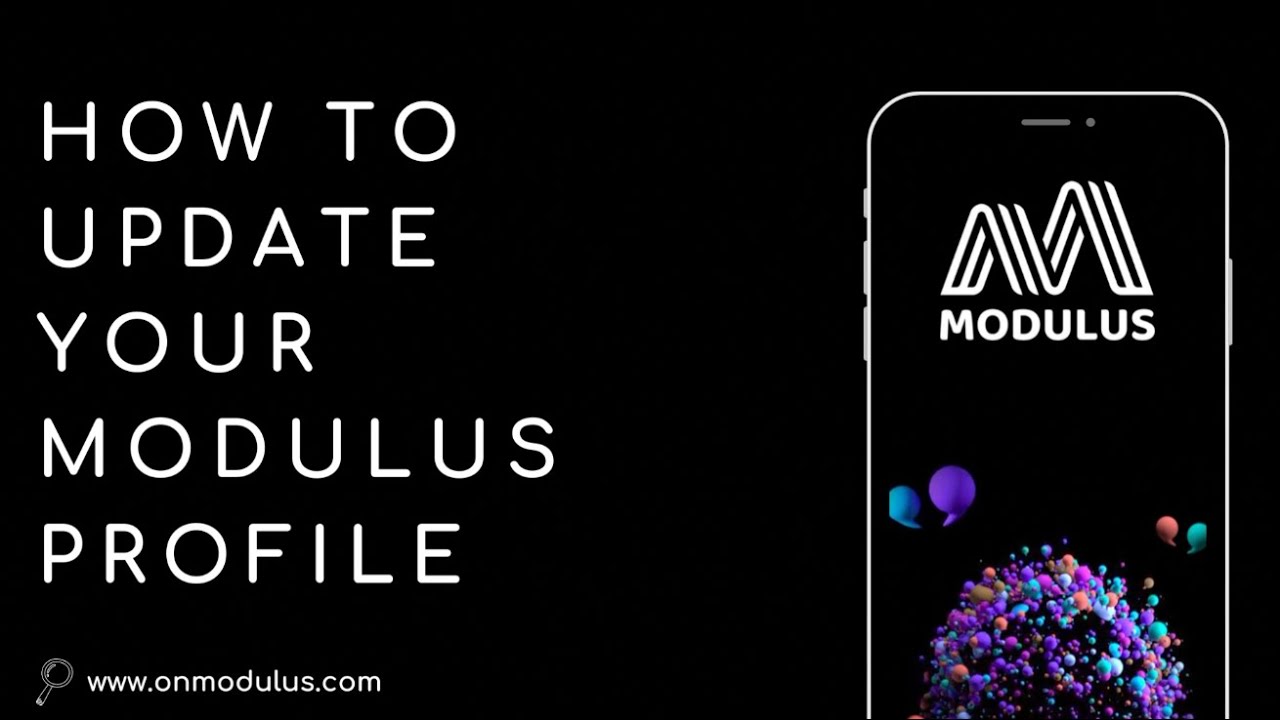 How to update your Modulus profile settings - YouTube