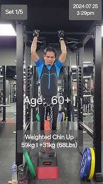 +31kg Weighted Chin Up 1RM Attempt Set 1/5, Daily SHORT Strength Training Program 2024 07 25 ...
