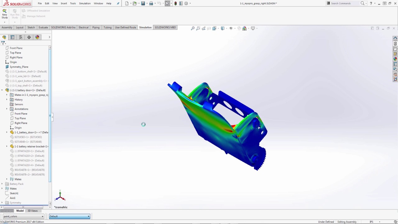 SOLIDWORKS Simulation - Superimpose Simulation Results on Model - YouTube