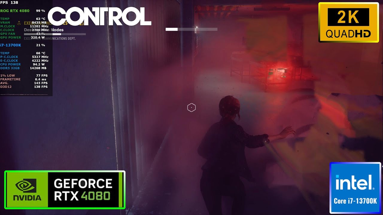 Control RTX 4080 i7 13700K Native 1440p Ultra Settings - YouTube