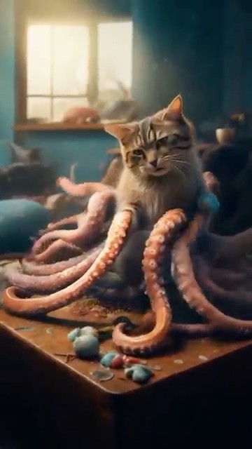 Meet the Mischievous Octo-Cat! 😼🌀#octopus #cat - YouTube