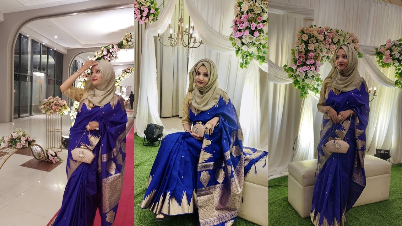 Hijab Tutorial with Saree (2023)||Wedding Guest Hijab Tutorial ...