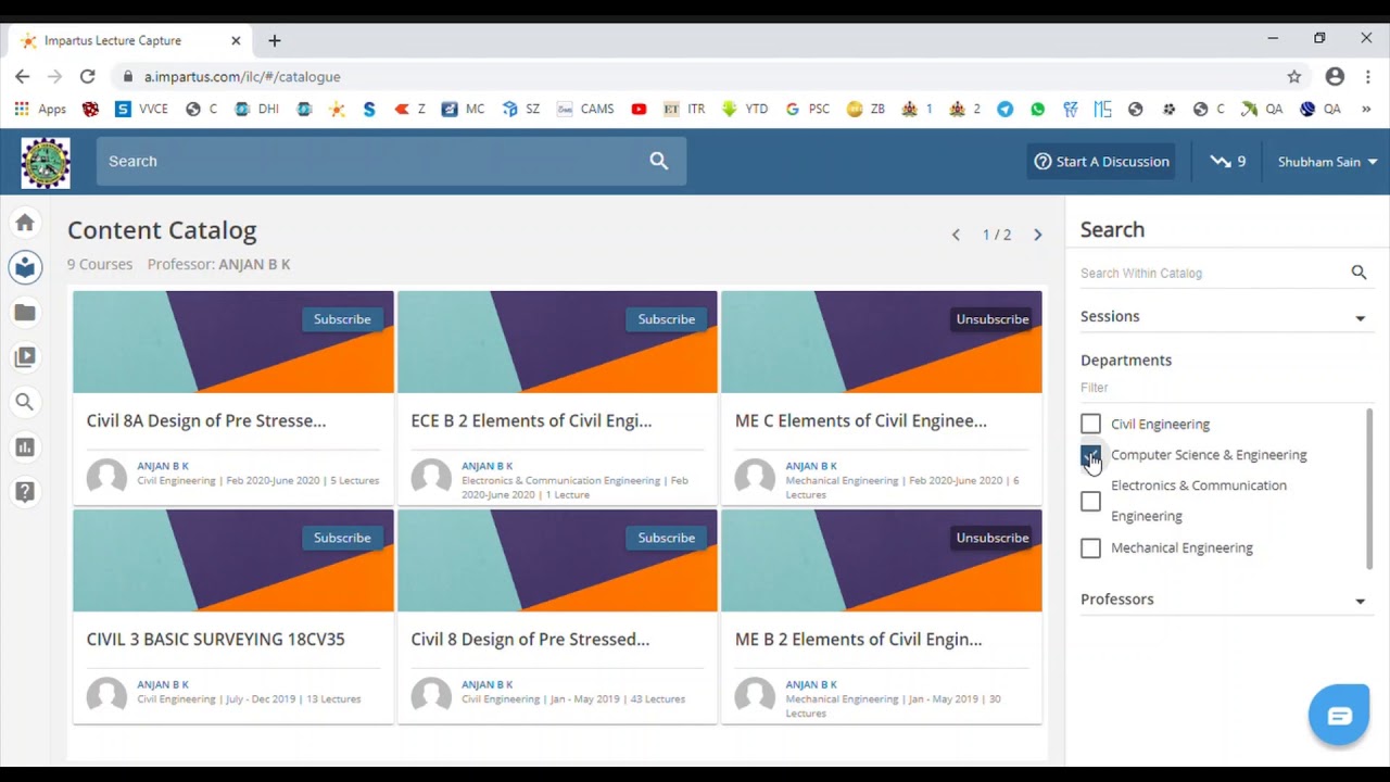 Impartus Video for Elements of Civil engineering and Engineering ...