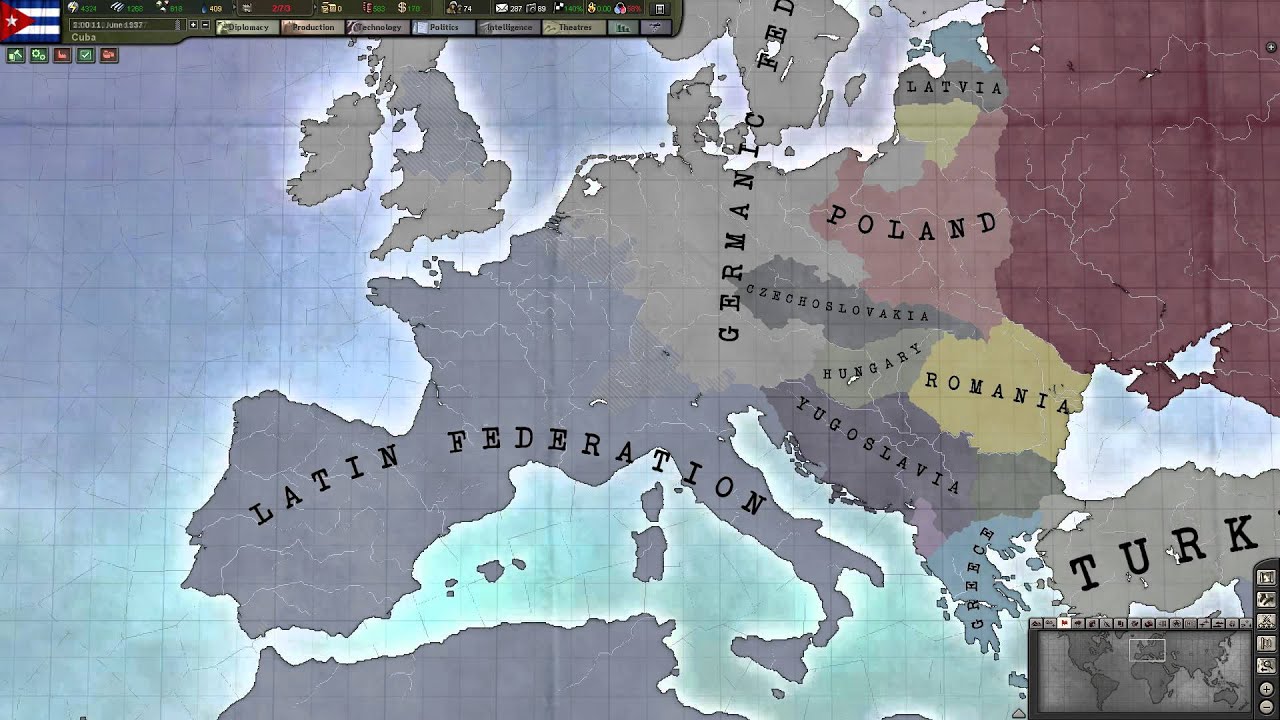 Hearts of Iron 3: Germanic vs Latin Federation - YouTube