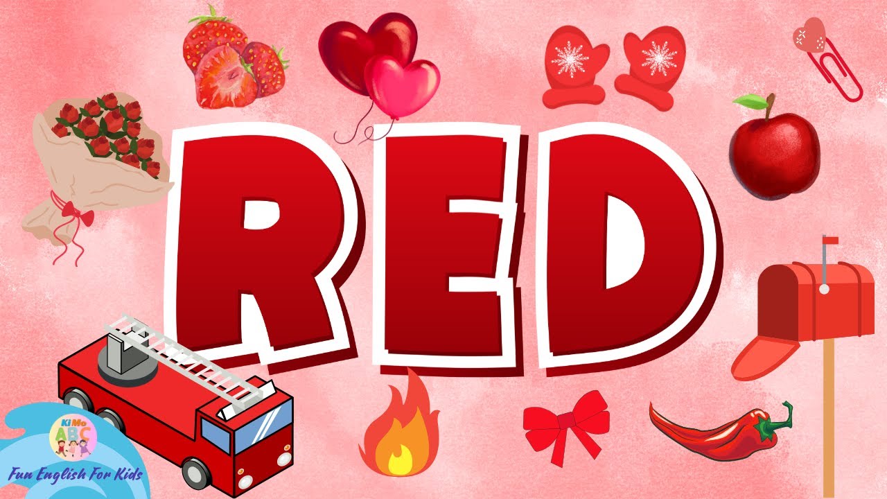 Colors Words - Red Color - Vocabulary Fun for Kids - YouTube