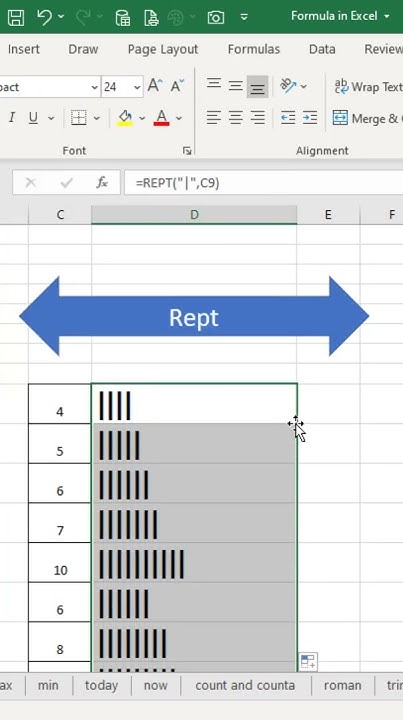 Rept Function In Excel Exceltutorialforbeginners Exceltips Youtube