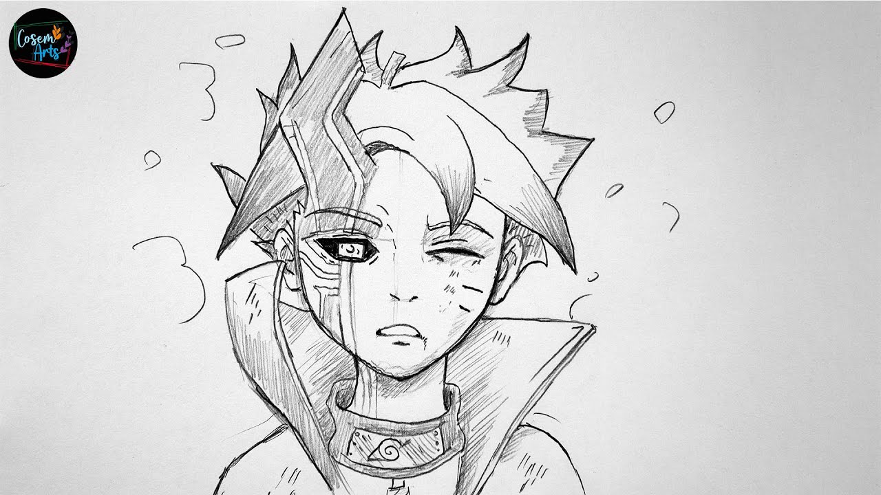 How to Sketch Boruto Karma Stage 2 Step by Step Easy - YouTube