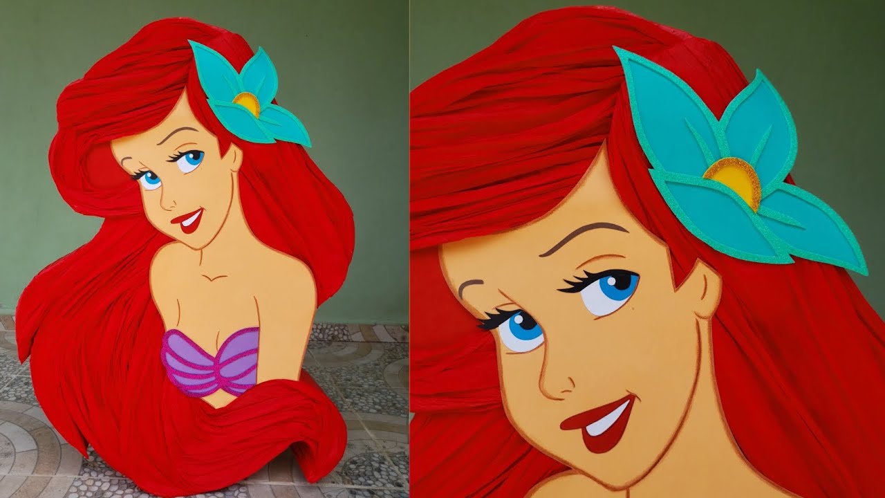 Piñata de Sirenita Ariel 🧜‍♀️ Armado y decorado desde 0 | Piñatas de ...